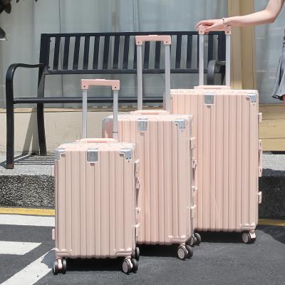 China Best sell  luggage PINK New cup holder Mute universal wheel password box for travel luggage ABS hard shell luggage for sale