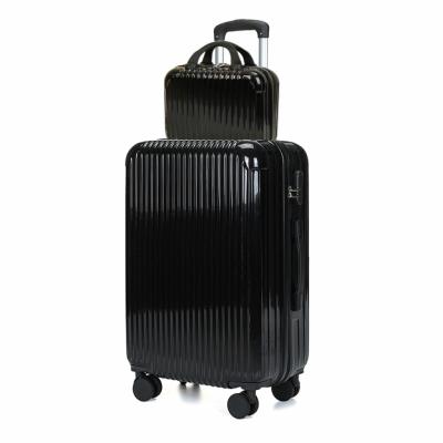 China 14 Inch Portable Hard Shell Cosmetic Travel Case, Crush-Proof ABS Portable Cosmetic Case Suitcase Mini Travel Hand Luggage with Elastic Strap, Cosmetic Suitcase for Train Camping, Black color for sale