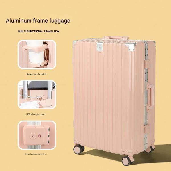 Quality 1682 Aluminum Frame Luggage with Telescopic Handle Password Lock and Impact-Resistant Design for Versatile Travel for sale