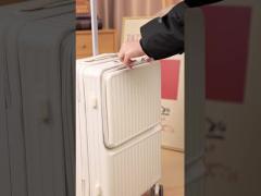 Multi-Functional Cabin-Size ABS Front-Opening Suitcase - (White, 20-inch) | Luggage | Innovative Fro