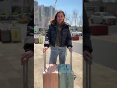 1682 ABS Reinforced Shock-Resistant Hard-Shell Suitcase, Cup Holder Style, Pink travel luggage
