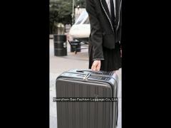 2-piece set abs hard shell luggage 18-inch carry-on luggage  black color tsa lock spinner wheel suit