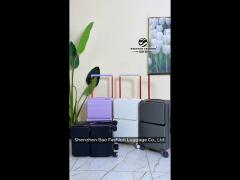 2025 new wide-handle front-opening tsa lock luggage, 20/24in durable abs+pc luggage with hook & cup