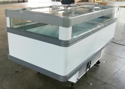 Cina Supermarket Island Dual Temp Frigorifero congelatore con coperchi scorrevoli in vetro in vendita