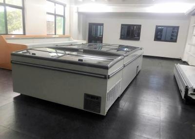 China Frost Free Commercial Chest Freezer Sliding Door , Glass Top Island Freezer for sale