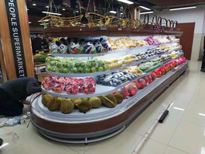 Cina Frigorifero aperto dell'esposizione dell'annuncio pubblicitario dell'isola del supermercato con l'estremità arrotondata in vendita