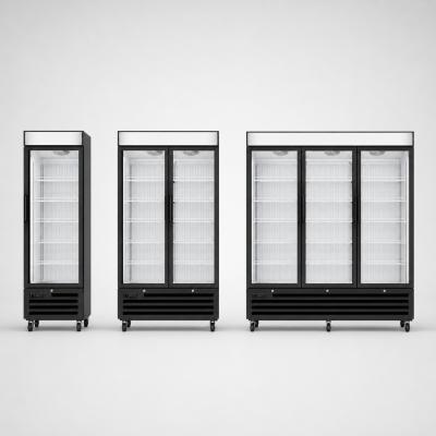 China Deep Capacity Upright Reach In Cooler Freezer Glass Door Merchandiser R290 115V Inverter compressor Eco-friendly for sale
