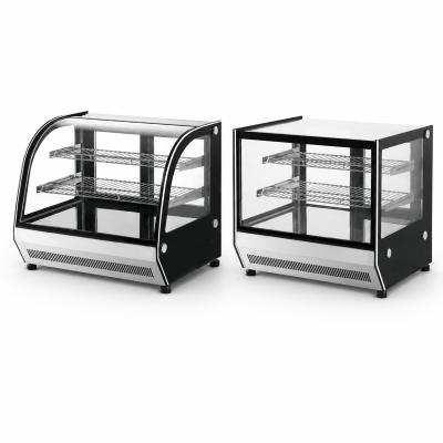 China Countertop Cake Display Refrigerator Flat Or Curved Glass Bakery Showcase Vantilated Cooling for sale