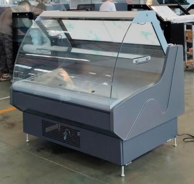 China 1300MM Small Supermarket Meat Deli Display Counter with Stainless Liner & Digital Control for sale