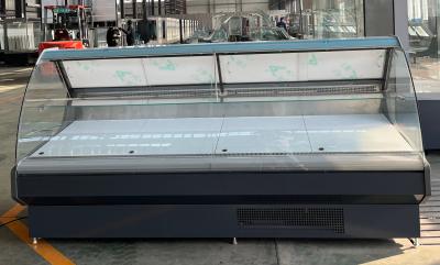 China 2500MM Wide‑display Plug‑in Curved Chiller with Dual Inner Shelves for Assorted Deli Goods for sale