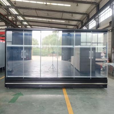 China 3750mm Large‑Scale Air‑Curtain Merchandiser for Supermarket Drink Dairy Group Display for sale