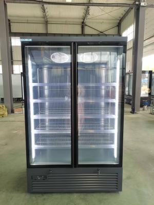 China MAXIMA 1250mm 2-Door Glass Door Self-Contained Freezer Display Cabinet – 700mm Depth, 5 Wire Shelves, Vertical LED, Anti-Fog Glass for sale