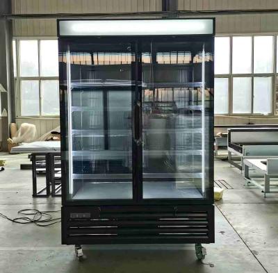 China KBGDM Double‑door Upright Glass Door Fridge For Mid‑size Supermarket Fresh Merchandising for sale