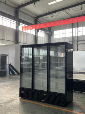 China MAXIMA Double Glass Door Standalone Refrigerated Showcase – 700mm Depth, 5 Metal Wire Racks, Vertical Strip LED, Low-E Insulated Glass for sale