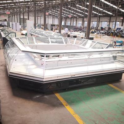Cina La ghiottoneria del refrigerante di R404a visualizza il contenitore per esposizione 420L servito auto 2500mm della carne della ghiottoneria del frigorifero in vendita