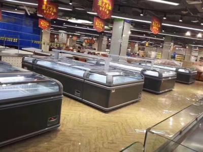 Cina Il Caldo-gas automatico disgela il frigorifero dell'esposizione dell'isola con il compressore autonomo di Secop in vendita