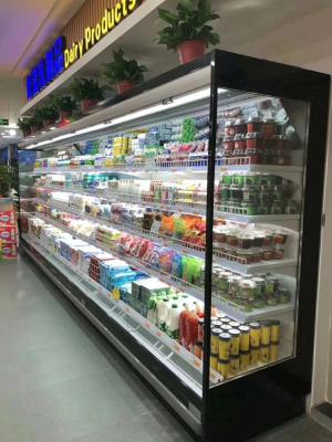 China Ijskast van het het Dekkabinet van de hoog rendement de Verticale Open Vertoning Koelere Multi Te koop