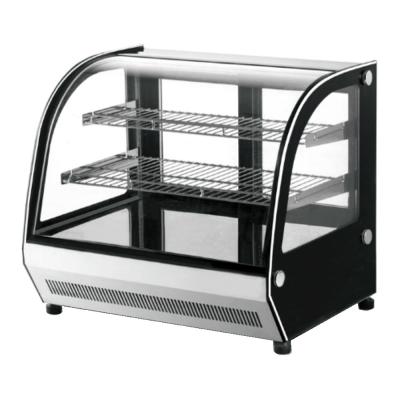 China Mini Countertop Refrigerated Bakery Display Case Curved Glass Digital Thermostat for sale
