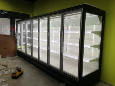 China Doppelverglaster Glastür Multideck-Anzeige Kühlschrank gekühltes Multideck-Kabinett zu verkaufen