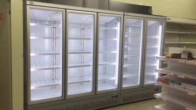 Cina Portata del supermercato nel Merchandiser di vetro dritto del congelatore della porta con il baldacchino del LED in vendita