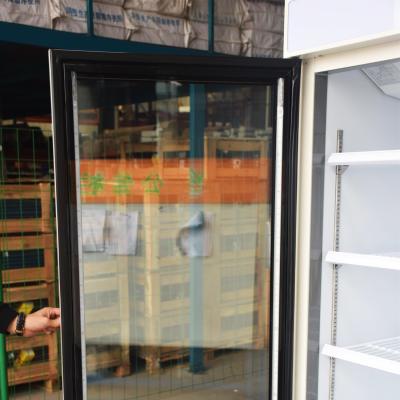 Cina congelatore di vetro dell'esposizione della porta del supermercato 1000L con illuminazione interna di verticale LED in vendita