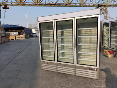 China White / Black 3 Glass Door Commercial Refrigerator Freezer With Large Display Volume for sale