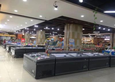 Cina 650 litri del supermercato dell'isola di congelatori dell'esposizione - passeggiata intorno ai congelatori dell'esposizione in vendita