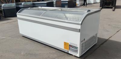 China Horizontal Combined R290 Glass Top Island Freezer For Ice Cream for sale