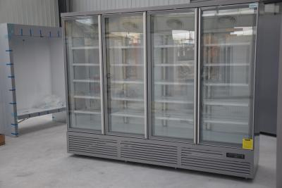China Refrigerador ereto da porta de vidro do supermercado quatro com o termostato de Danfoss Digital à venda