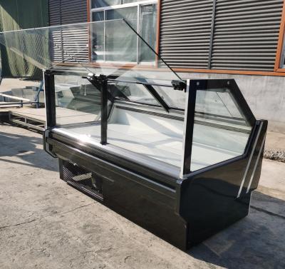China O supermercado fino da porta 220L de Front Straight Lifting Up Glass indica o líquido refrigerante do refrigerador R290 à venda