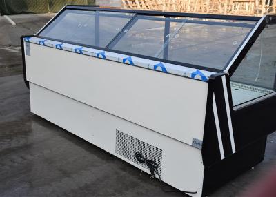China O supermercado fino do ângulo direito indica o fã do refrigerador que refrigera com parte superior de vidro lisa à venda