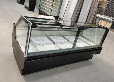 China O supermercado fino do ângulo direito indica o fã do refrigerador que refrigera com parte superior de vidro lisa à venda