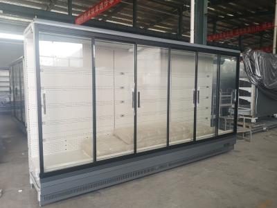 Cina Contenitore per esposizione di vetro di scivolamento di Grey Refrigerated R404a per l'annuncio pubblicitario del supermercato in vendita