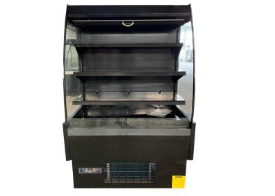 China R290 ventilou o refrigerador aberto de vidro curvado 1000mm da mostra toda preto à venda