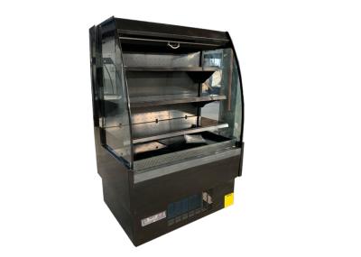 中国 R290は黒い曲げられたガラス開いたショーケースのスリラー1000mmをすべてに換気した 販売のため