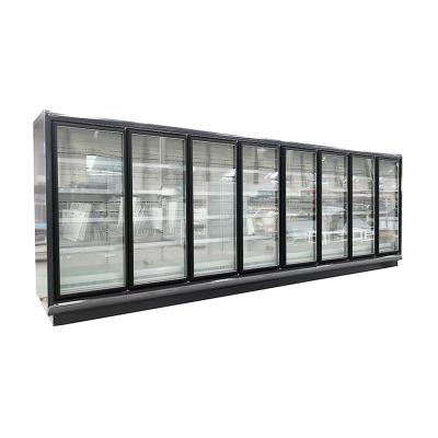 China O refrigerador ereto da exposição do supermercado com o diodo emissor de luz vertical interno ilumina-se para o gelado à venda