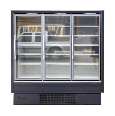 Cina Il frigorifero fronteggiato dritto commerciale di Multideck con il verticale interno LED si accende per l'esposizione degli alimenti congelata supermercato in vendita