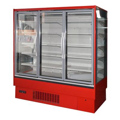 Cina Il frigorifero fronteggiato dritto commerciale di Multideck con il verticale interno LED si accende per l'esposizione degli alimenti congelata supermercato in vendita