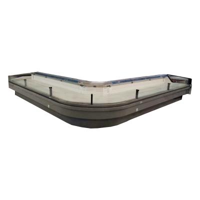 China Customized Refrigerated Display Case for Supermarket with Dixell Digital Thermostat for Pork Burgers for sale