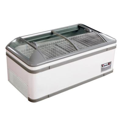 Plug In Supermarket Island Freezer R290 Refrigerant For Ice Cream
