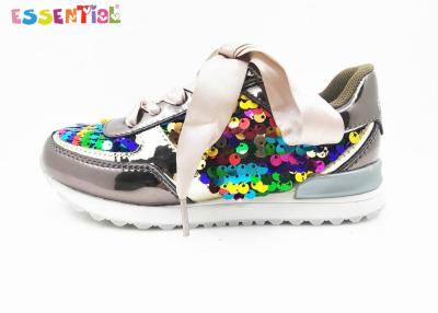 China Girls' Fashion Casual Shoes Multi Color Sequins And TPU Satin Ribbon Laces for sale