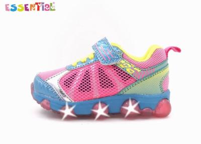 China Colorful Girls Light Up Flashing Trainers Bungee Laced With One Strap Synthetic Upper for sale