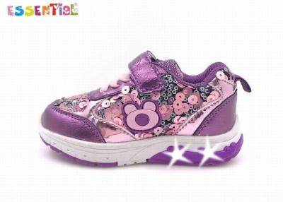 China Sequin Shiny Finish LED Lighted Sneakers , Tennis Shoes With Lighted Soles for sale
