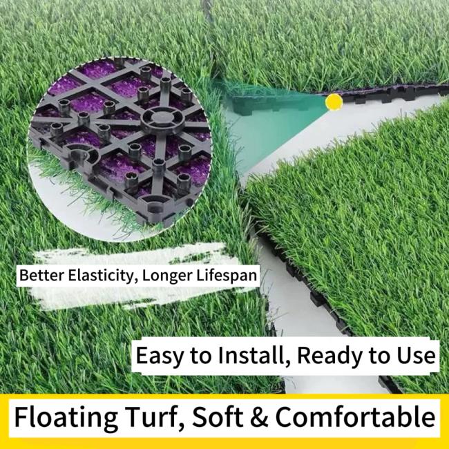 Detailed view of artificial grass blade structure
