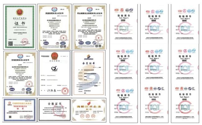 Quality and safety certifications held by the company