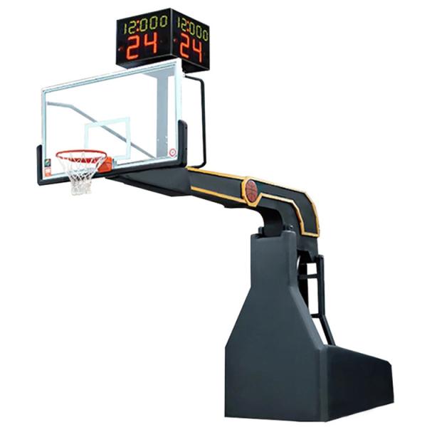 Quality Adjustable Height Folding Basketball Hoop with Tempered Glass Backboard for Indoor and Outdoor Use for sale