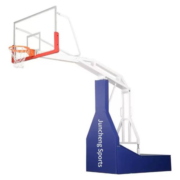 Quality FIBA 10ft Portable Foldable Basketball Hoop Stand with Adjustable Ring and Tempered Glass Backboard for Indoor Outdoor Use for sale