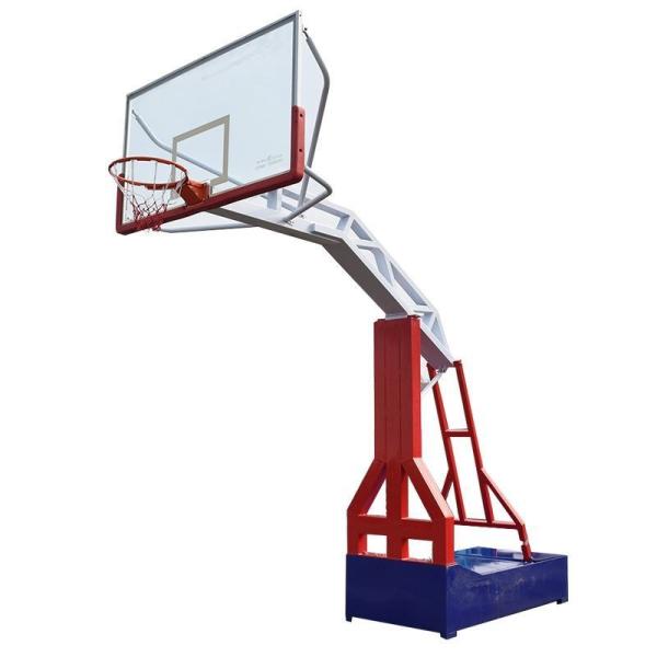 Quality Adjustable Height 1.6-3.05m Movable Basketball Hoop with Tempered Glass Backboard for Indoor and Outdoor Use for sale