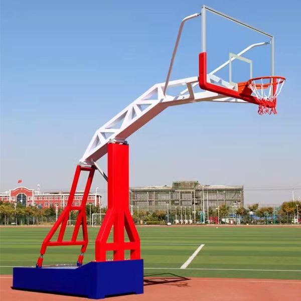 Quality Professional Adjustable Height Movable Basketball Hoop with Tempered Glass Backboard for Indoor and Outdoor Training for sale