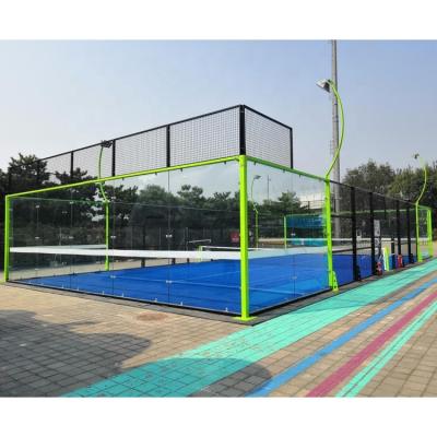 China Easy Assembly Panoramic Tempered Glass Padel Court Professional Customized Galvanized Padel Tennis Court for Club Outdoor Indoor for sale